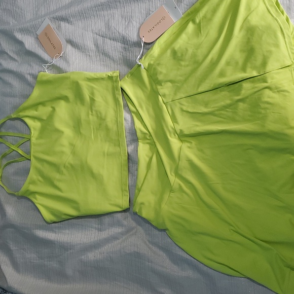 Blogilates | Skirts | Blogilates Strappy Tank And Skort Set Limeade ...
